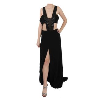 John Richmond Elegantes- ausgestelltes Maxi-Abendkleid - - Dresses - Damen - Schwarzk - XS