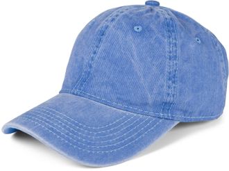 styleBREAKER Unisex Baseball Cap Vintage Look verstellbar 6-Panel Cappy in Washed Optik mit gebogenem Schirm Baumwolle Retro Cap Damen und Herren, Farbe:Jeansblau 