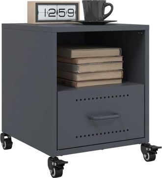 vidaXL Nachttische 2 Stk. Anthrazit 36x39x43,5 cm Stahl - Vidaxl