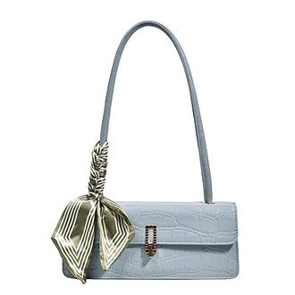 Generic Sac &agrave; bandouli&egrave;re en cuir &agrave; motif crocodile pour femme, sac &agrave; main &agrave; rabat tendance et sac &agrave; main classique, bleu, Small
