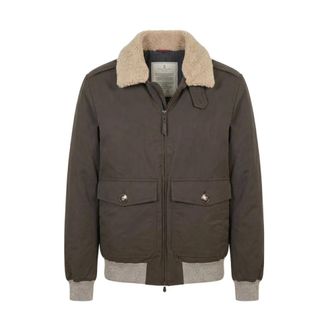 Brunello Cucinelli Homme, Vestes, Brun, Taille: 2XL Veste Bomber Col Mouton