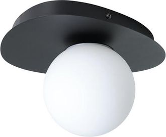 Eglo LED Wandlampe Castrivido, Wandleuchte Badezimmer, Badezimmer Lampe Wand, Badlampe aus Metall in Schwarz und Glaskugel in Wei&szlig;, inkl G9 Leuchtmittel wa