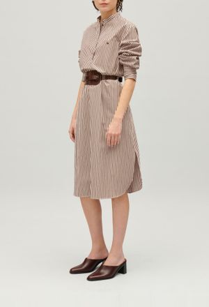 Claudie Pierlot Langes Kleid mit Streifen-Design Bronze