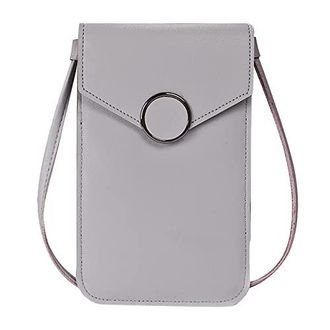 Generic Sac &agrave; bandouli&egrave;re tendance pour femme en cuir synth&eacute;tique avec compartiment transparent pour t&eacute;l&eacute;phone portable pratique pour une utilisation quotidie