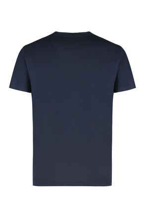 Emporio Armani Mens T-Shirt With Logo Blue Viscose T-Shirts And Polos