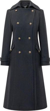 Ralph Lauren Manteau crois&eacute; en m&eacute;lange de laine - Femme - Manteaux - Bleu - Taille: 36 FR