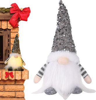 Generic Weihnachtszwerg | 30cm mit Pailletten Pl&uuml;schfigur - Mit Pailletten Weihnachten Leuchtende Zwerge, f&uuml;r Thanksgiving Feiertag Winter Festlich Home Arbei