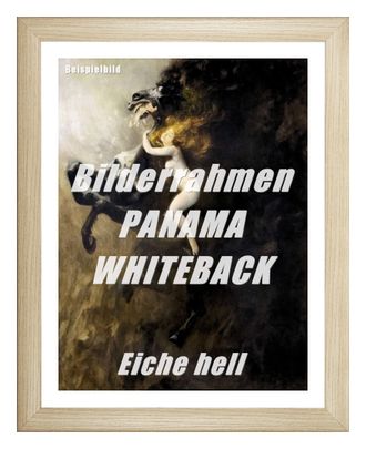 Homedecoration Bilderrahmen Panama Whiteback 56 x 65 cm Eiche Hell Dekor mit wei&szlig;er R&uuml;ckwand und Acrylglas Antireflex 1 mmm