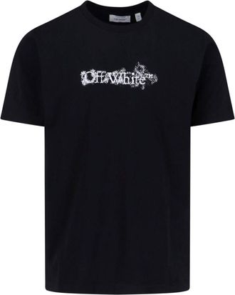 Off-white Cremefarbenes T-Shirt Mit Logo