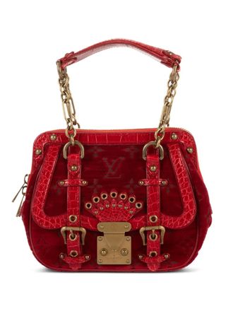 Louis Vuitton 2000s Monogram Clutch aus Samt - Rot