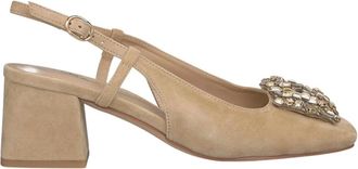Alma En Pena Alma EN Pena, Femme, Chaussures, Beige, Taille: 38 EU Chaussure orn&eacute;e carr&eacute;e