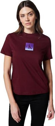 Calvin Klein T-Shirt Manches Courtes Femme Classic Fit Tee en Coton, Rouge (Deep Rouge), M