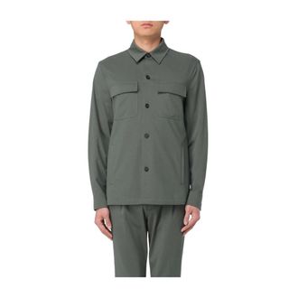 Manuel Ritz Stretch Baumwoll-Jersey Hemdjacke - - Jackets - Herren - Gr&uuml;n - 3XL