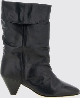 Isabel Marant Kniehohe Dalby-Stiefel aus Leder in Knitteroptik mit Kegelabsatz