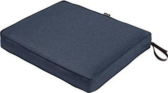 Classic Accessories Montlake Wasserabweisendes Sitzkissen für den Außenbereich, rechteckig, 53,3 x 48,3 x 7,6 cm, Terrassenmöbel, Stuhlkissen, Indigoblau, Outdoor-Kissenb