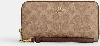 Coach Langes Portemonnaie aus Signature-Canvas mit Rundumreißverschluss