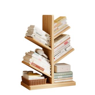 Generic Baumf&ouml;rmiges B&uuml;cherregal, vertikales Standlagerregal, hohes und schmales Eckb&uuml;cherregal, geeignet for Wohnzimmer und Heimb&uuml;ros(Color 1,5-Tier)