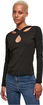 Urban Classics T-Shirt &agrave; Manches Longues &agrave; D&eacute;coupes Crois&eacute;es Femme Noir XL
