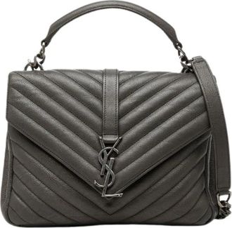 Saint Laurent Pre-owned College Medium 2way Leather Bag - Femme - Pre-owned - Gris - Taille: ONE Size