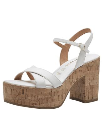 Tamaris Damen Sandalen mit Absatz Banana-Absatz; WHITE/weiß; 39 EU