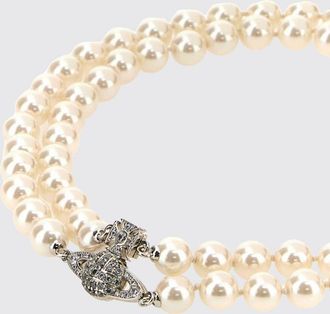 Vivienne Westwood Mehrreihige Choker-Halskette mit Perlen und Kristall-Orb-Logo