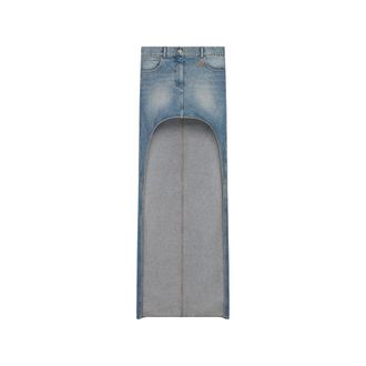 Courr&egrave;ges Cut-out Button-fastening Long Skirt