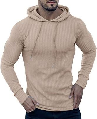 Generic Chemise de bodybuilding à manches longues pour homme - Coupe ajustée - Haut dentraînement athlétique évacuant lhumidité - Séchage rapide, beige, XXL