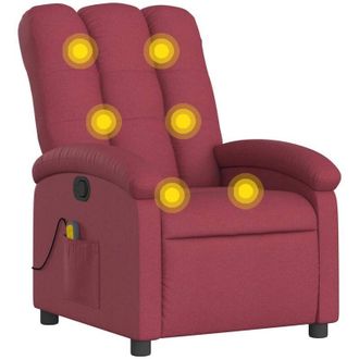 vidaXL Massagesessel Weinrot Stoff - Vidaxl