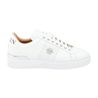 Philipp Plein Mix Leather Lo-Top Sneakers Hexagon - - Shoes - Damen - Wei&szlig; - 41 EU