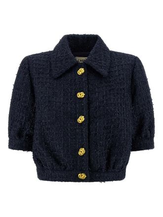 L'agence veste crop Cove en tweed - Bleu