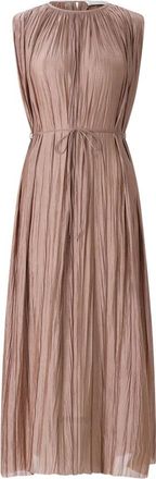 Roberto Collina Femme, Robes, Brun, Taille: 36 FR Robe Maxi Pliss&eacute;e