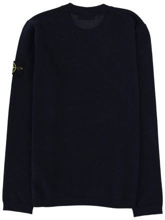 Stone Island Logo Jersey Cotton Sweater - Blue