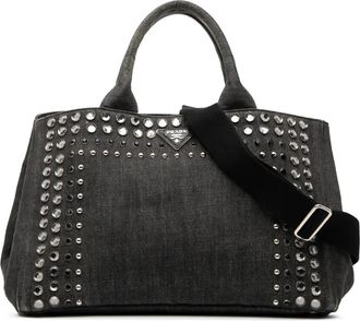 Prada 2013-2025 Denim Canapa Bijoux satchel - Schwarz