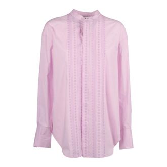 Forte_Forte Femme, Blouses et Chemises, Rose, Taille: 36 FR Les Fleurs Chemise en Popeline Brod&eacute;e