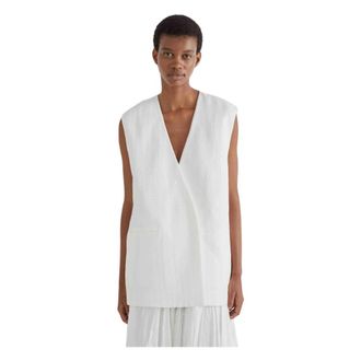 Meimeij Femme, Blouses et Chemises, Blanc, Taille: 46 FR Vest in viscose blend