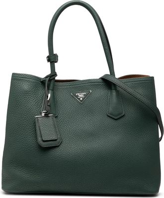 Prada Hobo Bags - Vitello Daino Double Handle Tote - Gr. unisize - in Gr&uuml;n - f&uuml;r Damen