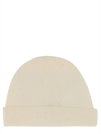 A.P.C. WVBDK-M25085_AAD Virgin Wool Logo Beanie - Ivory