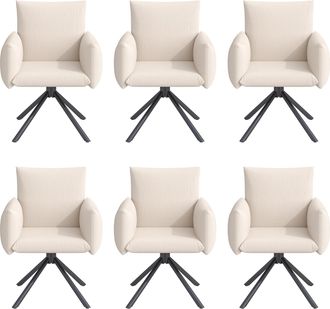 Generic YAIXBNG 6 Esszimmerst&uuml;hle Set, Gepolsterter Sessel mit 4 Metallbeinen, 360&deg; L&auml;ssiger Drehstuhl, Wohnzimmer Schlafzimmerstuhl, Arbeits- und Schreibtisc