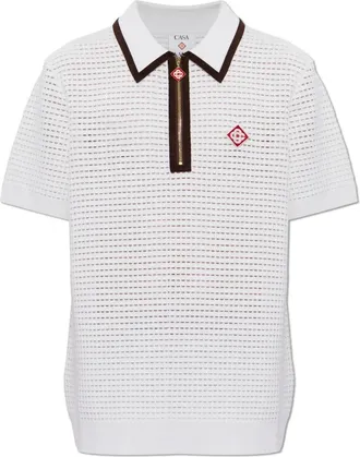 Casablanca Homme, Tops, Beige, Taille: L Polo en laine avec &eacute;cusson logo