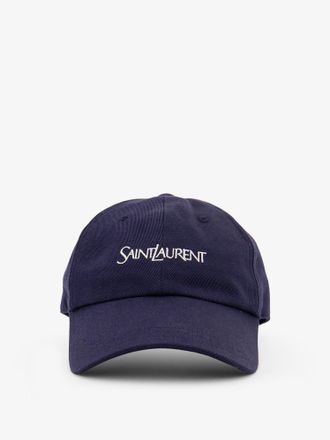 Saint Laurent Cotton hat with embroidered logo - SAINT LAURENT - gender_Man