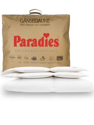 Paradies Sommerdecke 155x220 cm Daunen 198 g - Gabi 90 sommerleicht, Baumwollbezug + RDS-zertifizierte G&auml;nsedaunen/-Federn 90% Daunen + 10% Federn, leichte Som