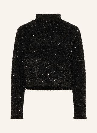 Rich & Royal Rollkragenshirt Mit Pailletten schwarz