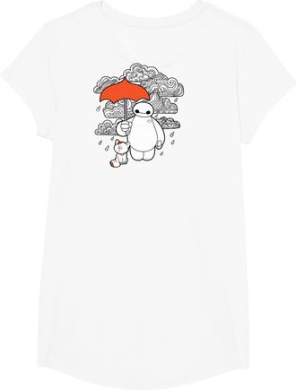 Disney Big Hero 6 Baymax Patterned Rain Clouds Portrait C1 T-Shirt