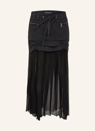 Dolce & Gabbana Rock Mit Seide Im Materialmix schwarz