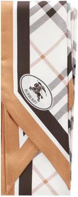 Burberry Femme, Accessoires, Multicolore, Taille: ONE Size Skinny Check Knight Stamp Silk Scarf