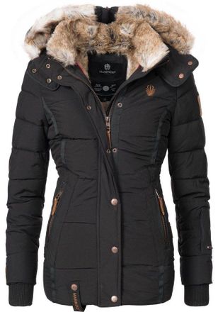 Marikoo Winterjacke Nekoo stylische Damen Steppjacke mit gro&szlig;er Kapuze
