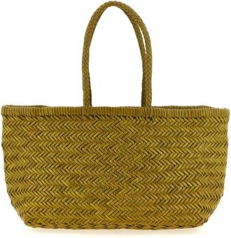 Dragon Diffusion Sac Cabas en Cuir Tress&eacute; - Femme - Sacs - Vert - Taille: ONE Size