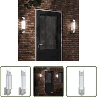vidaXL &Eacute;clairage ext&eacute;rieur - Appliques murales dext&eacute;rieur 2pcs argent&eacute; acier inoxydable