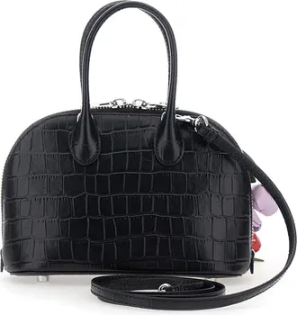 Self Portrait Womens Mini Bag Toast Black Croc-Effect Leather Cow