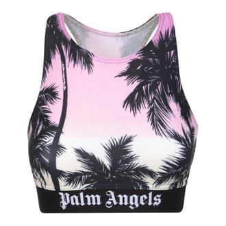 Palm Angels Femme, Tops, Multicolore, Taille: 36 FR Haut sans manches &agrave; imprim&eacute; coucher de soleil violet